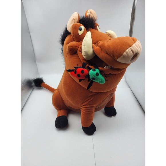 Toys | Vintage Lion King Pumba Eating Bugs Warthog Large Plump Plush ...